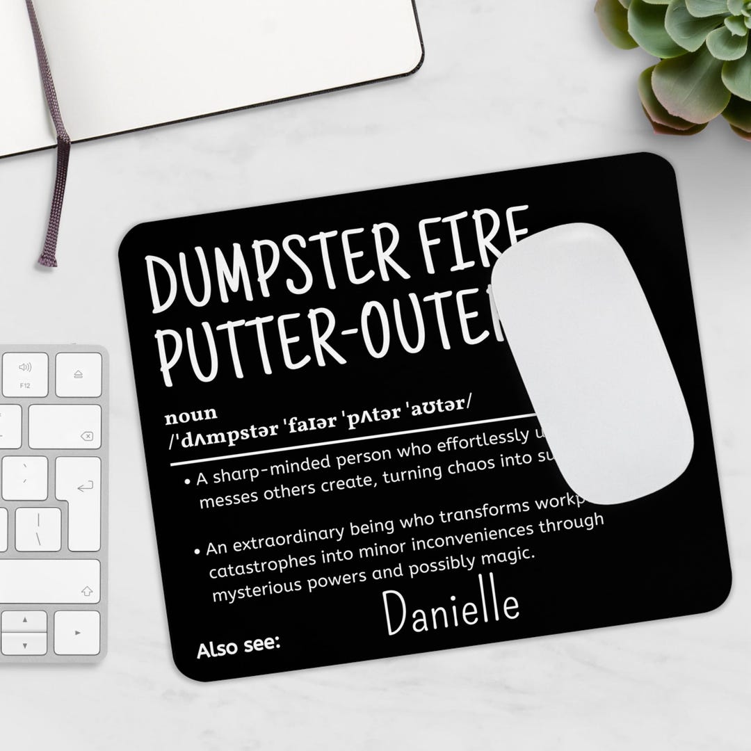Personalized Dumpster Fire Putter-outer Funny Mouse Pad for Problem ...