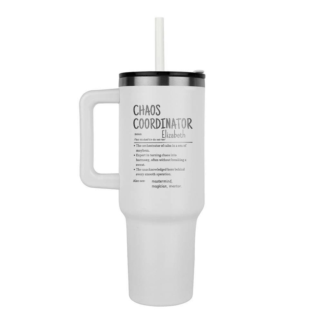 Personalized Coworker Travel Mug Tumbler 40oz Chaos Coordinator for ...