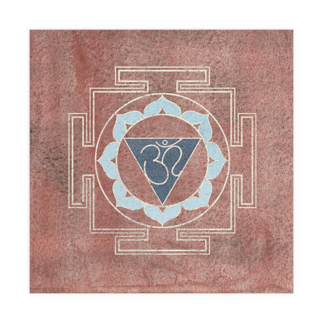 Silk Poster, Om Aum Symbol Sacred Geometry Mineral Watercolor Yoga ...