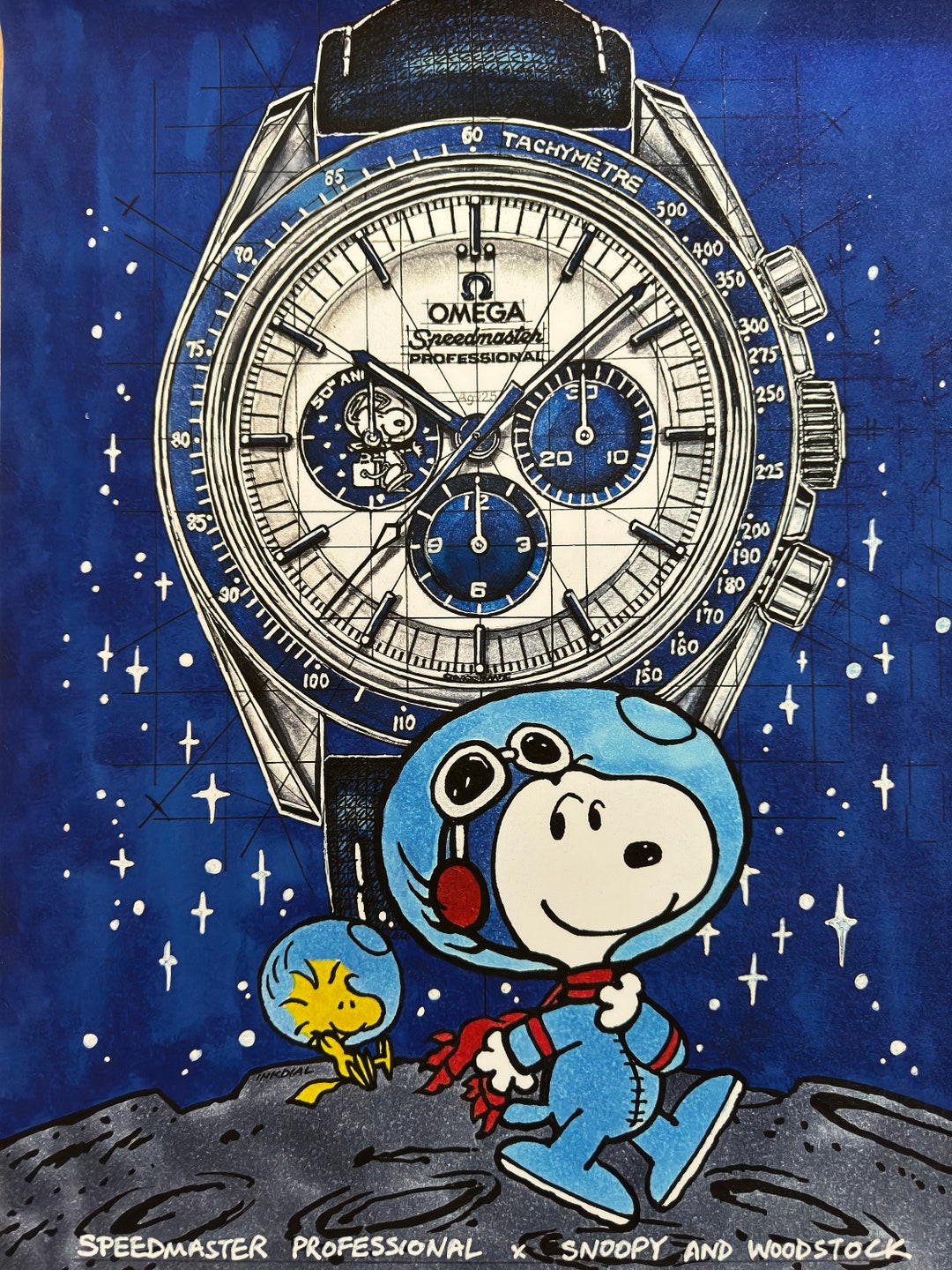 Omega Speedmaster Snoopy Moonwatch Artwork Poster 50x70cm - Etsy