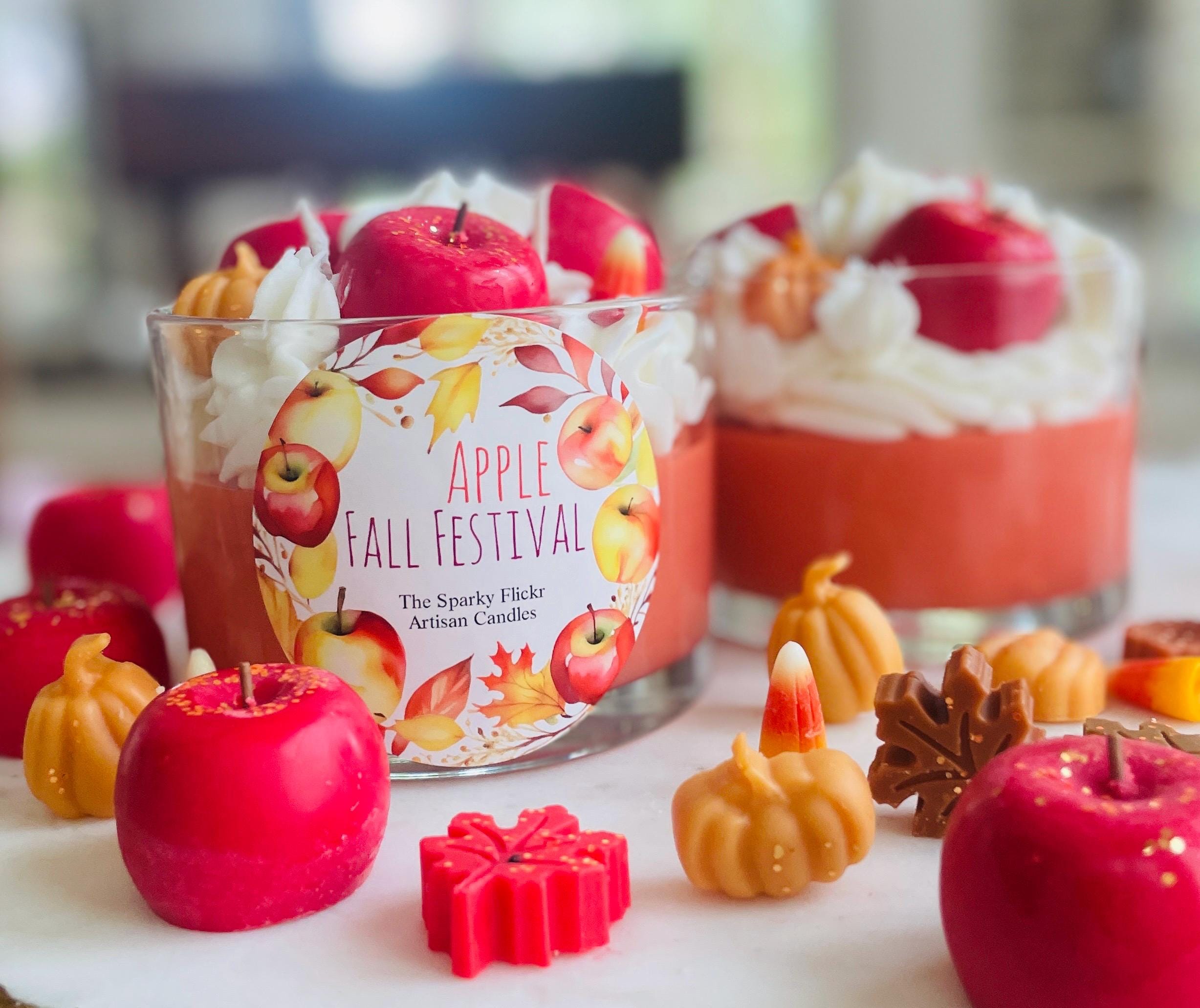 Apple Fall Festival Scented Candle: Caramel Apple, Autumn Leaves ...