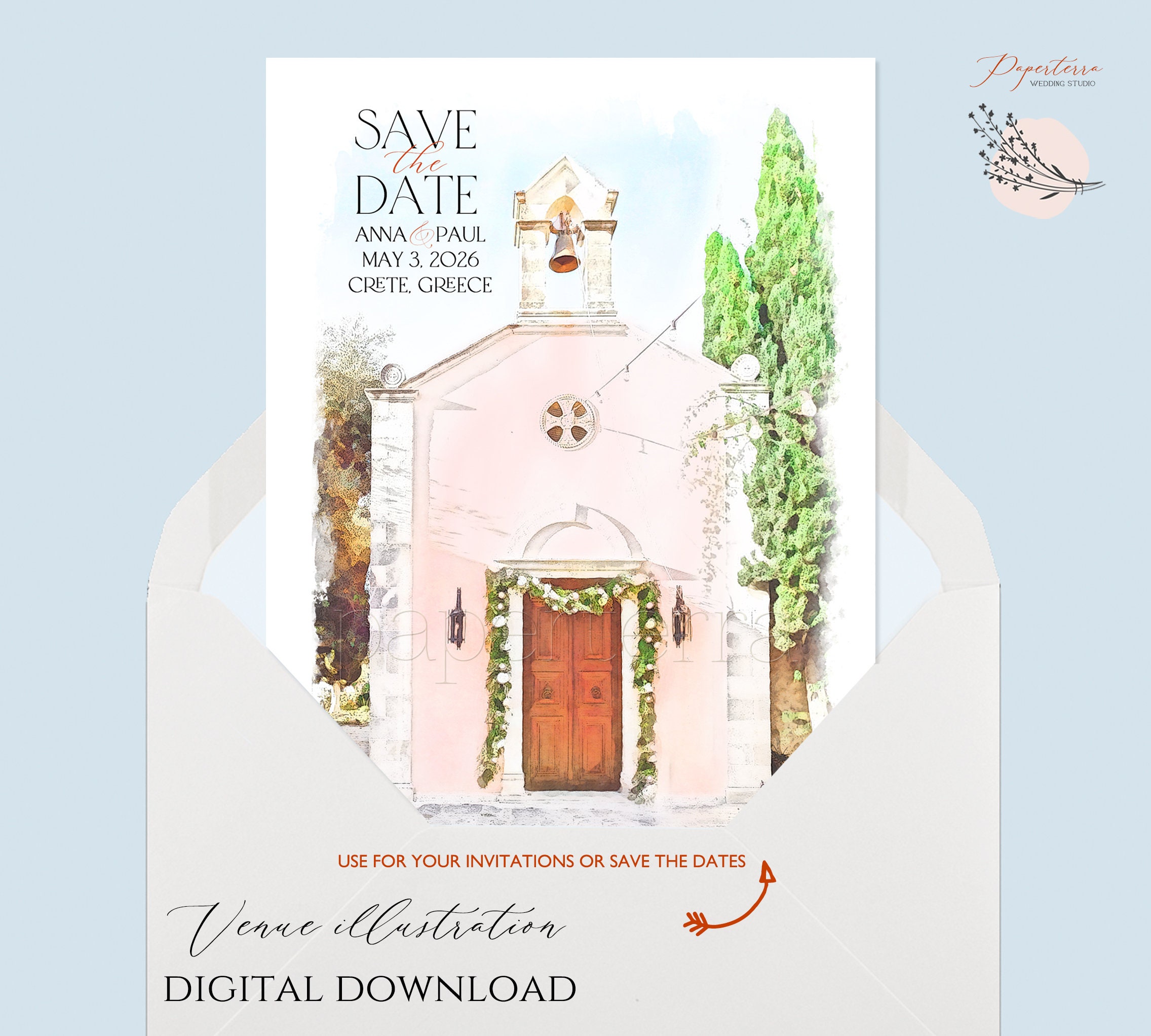 Custom Venue Illustration, Watercolor Wedding Venue Illustration, Venue ...