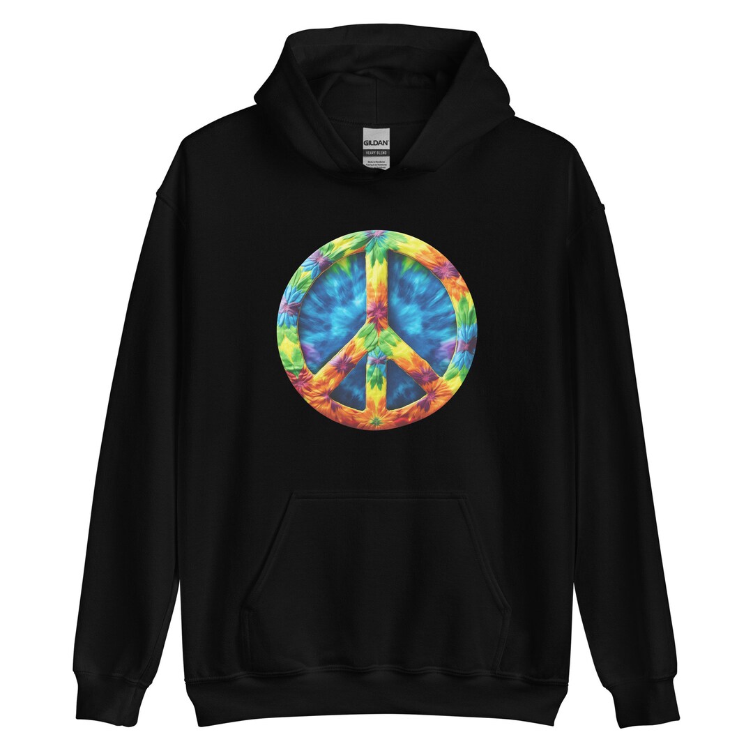 Tie Dye Peace Sign Hoodie - Etsy