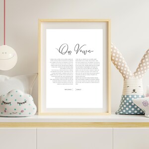 Gift for Her Keepsake Wedding Vows Wall Art Frame Anniversary Our Vows ...