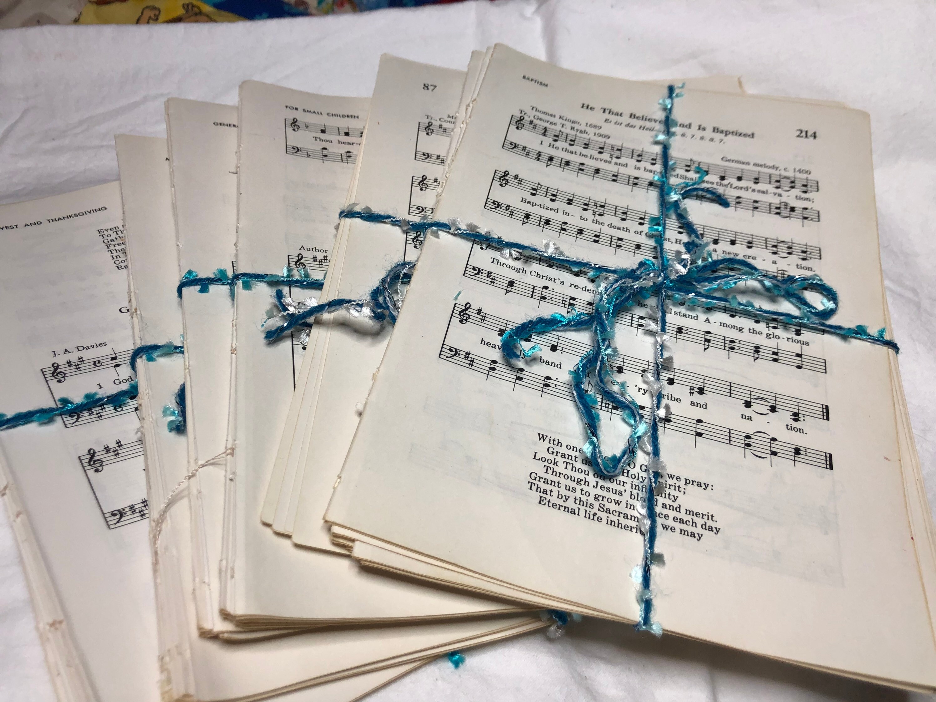 48 Vintage Music Papers, Song Pages From Children's Hymnal, Church ...