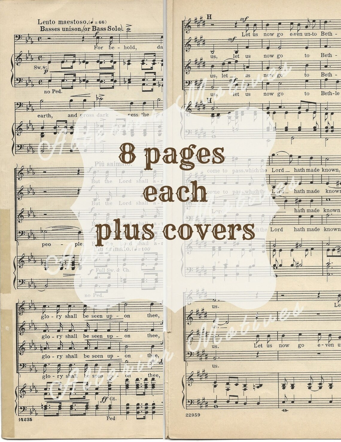 Printable Antique Christmas Choir Music, 4 Files for a Total of 20 ...
