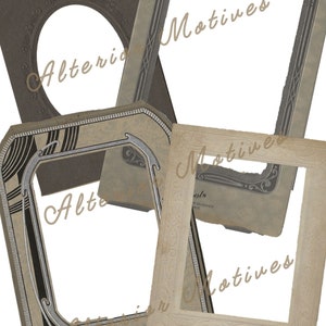 Printable Antique Photo Frames and Backs, Vintage Photo Studio Logos, 5 ...