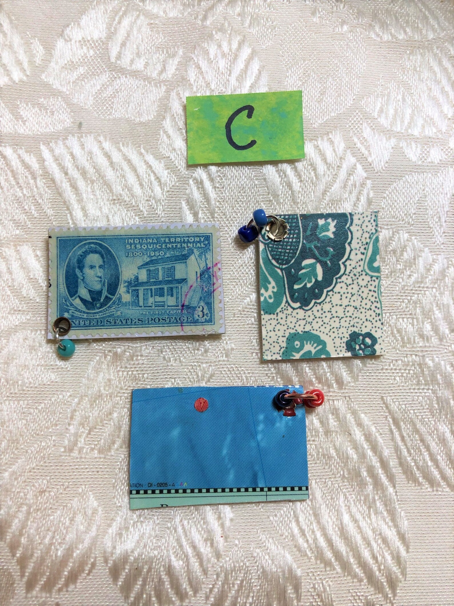 3-pack Vintage Postage Stamp Charms With Jump Ring Attachment and ...