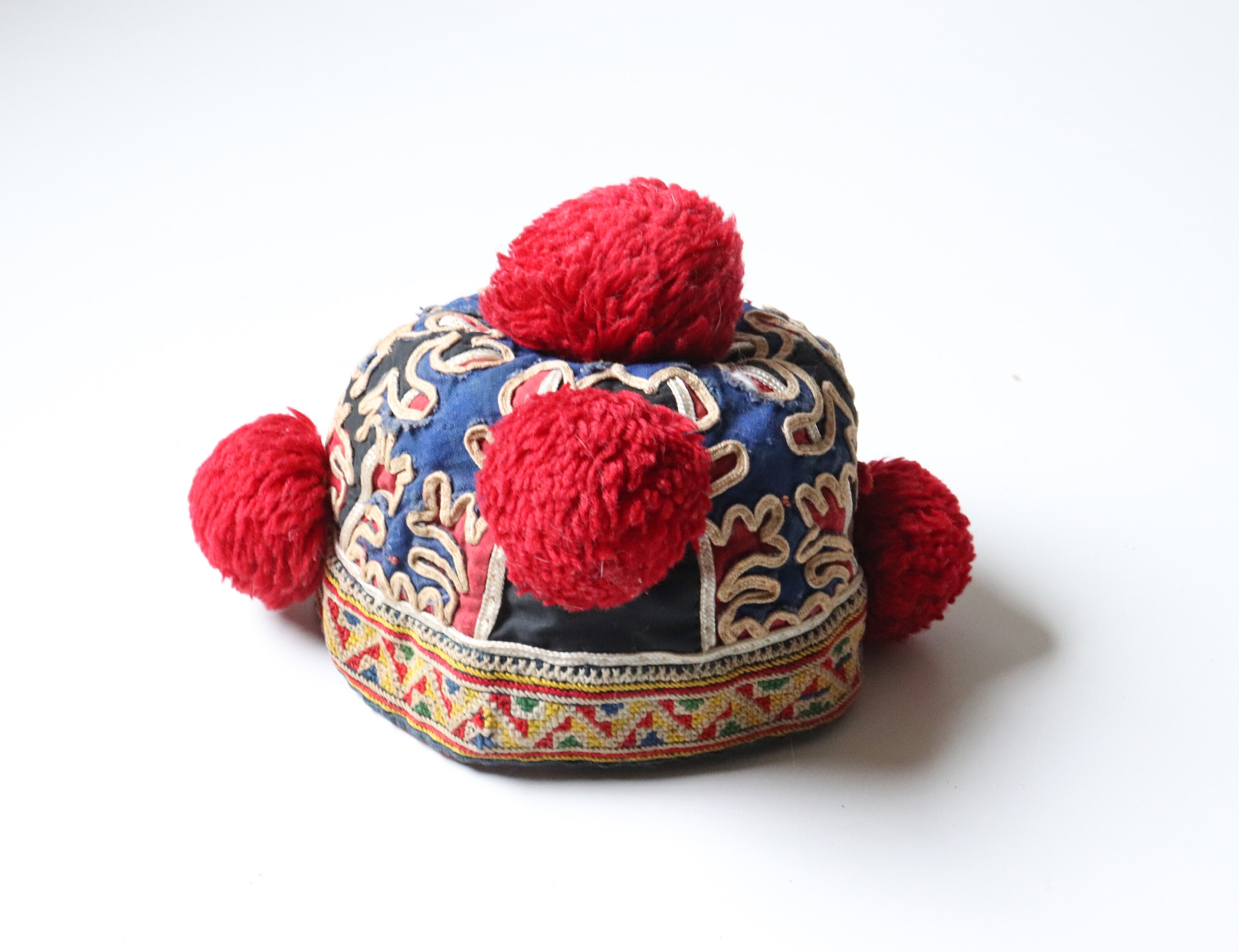 Old Traditional Chinese Baby Hat Ethnic Green Silk and White - Etsy