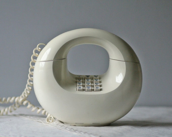Vintage Push Button Phone - White - Etsy