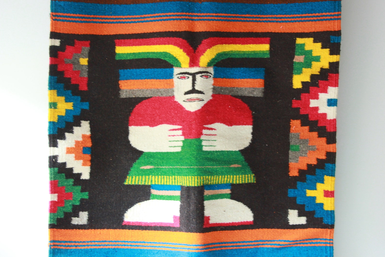 Tribal Textile Art Aztec Throw Rug Bohemian Wall Hanging | Etsy