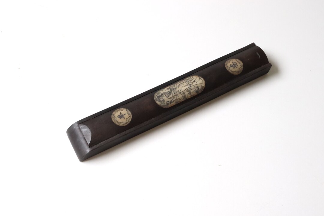 Chinese Incense Box Bone Inlaid Rosewood Slide Open; Small Treasure Box ...