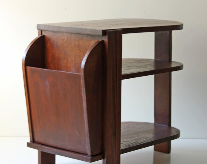 Vintage Mahogany Side Table Magazine Rack - Etsy