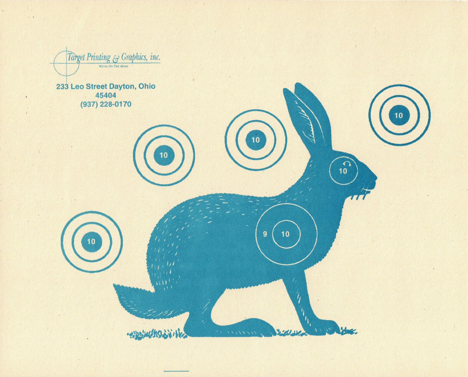 Vintage Teal Jack Rabbit Target Print Lithograph Animal Litho - Etsy
