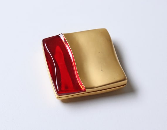 Estee Lauder Gold and Red Compact Solid Perfume Box Jeweled - Etsy