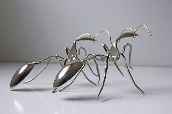 1 Ant Metal Spoon Art Sculpture Insect Sculpture From | Etsy