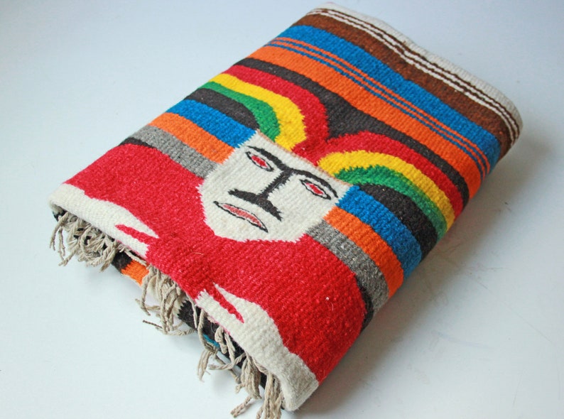 Tribal Textile Art Aztec Throw Rug Bohemian Wall Hanging | Etsy