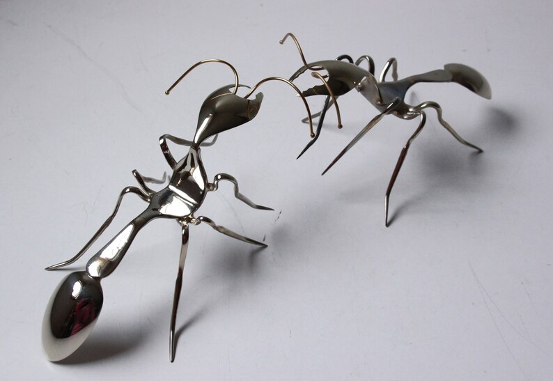 1 Ant Metal Spoon Art Sculpture Insect Sculpture From - Etsy