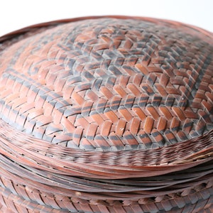 Antique Chinese Woven Bamboo Basket; Lidded Asian Wedding Basket ...