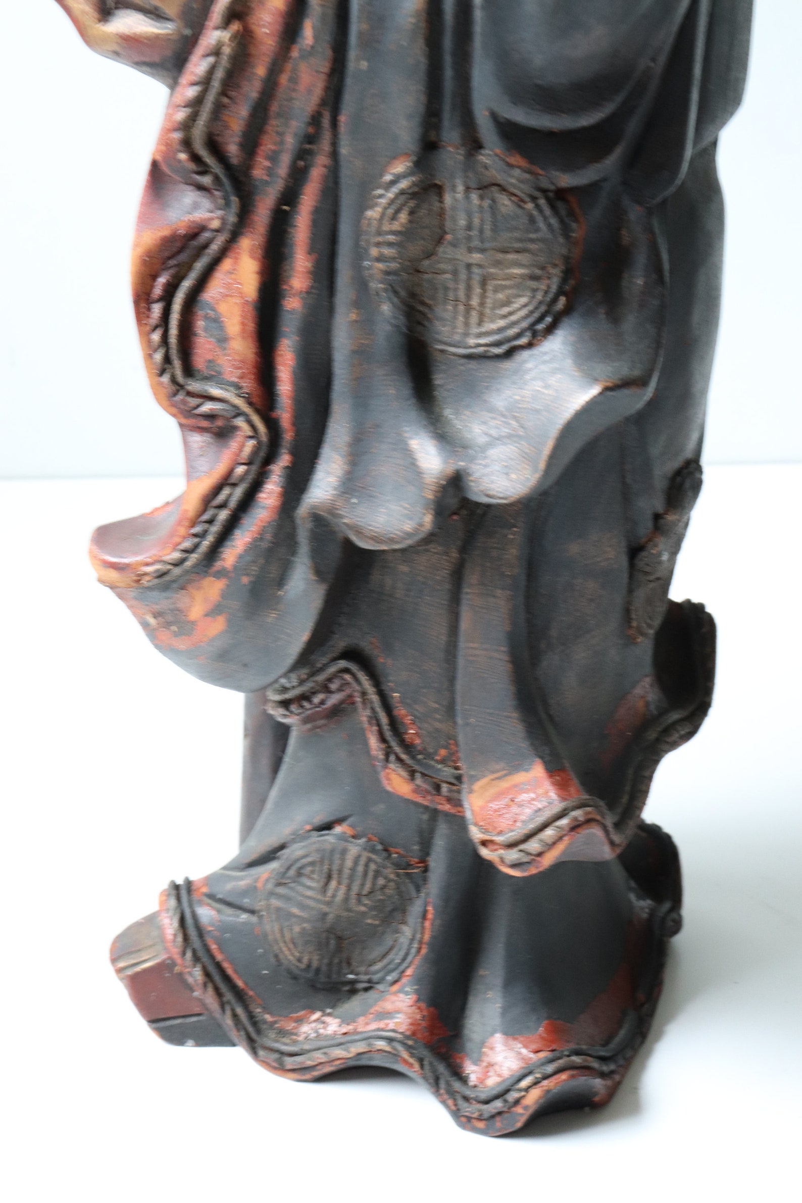 18 Tall Antique Chinese Wood Carved Figure of Standing - Etsy