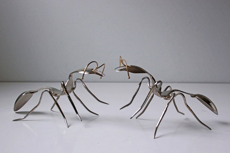 1 Ant Metal Spoon Art Sculpture Insect Sculpture From - Etsy