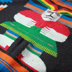 Tribal Textile Art Aztec Throw Rug, Bohemian Wall Hanging, Colorful ...