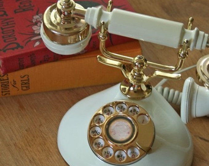 Vintage Princess Phone off White and Gold Tone - Etsy