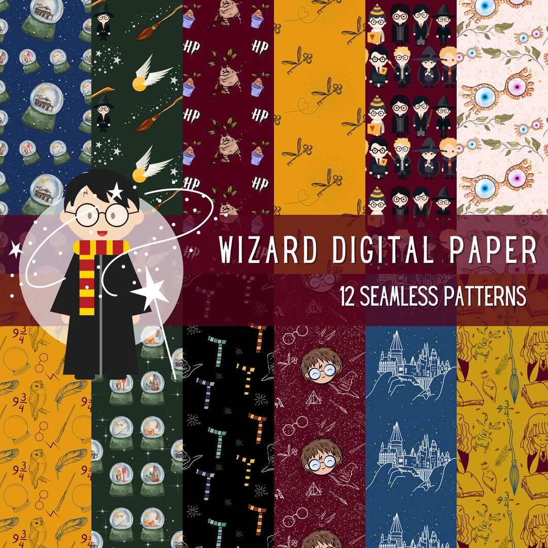 Wizard HP Digital Paper Wizard Pattern Digital Paper Magic Background ...