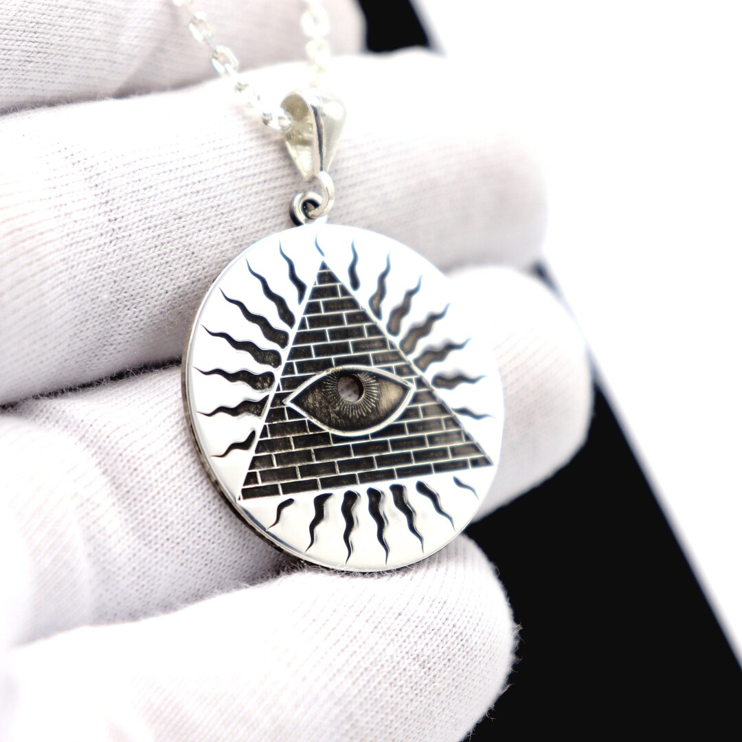 Ra Symbols 925 Sterling Silver Necklace, Light, Wisdom Pendant for ...