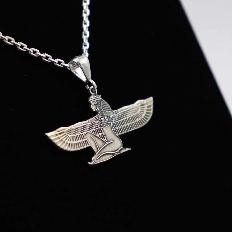 Isis Necklace Silver Handcrafted Pendant, Beautiful Egyptian Goddess ...