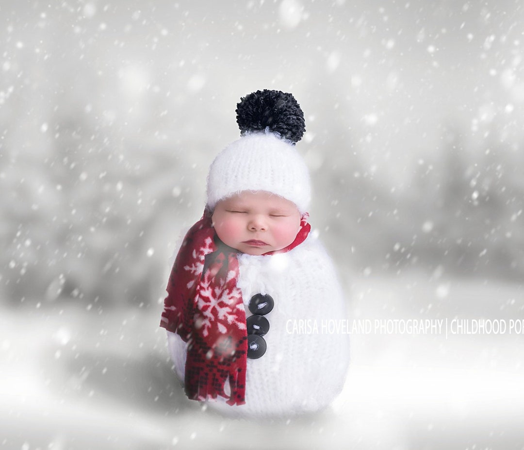 Snowman Hat and Scarf Set, White Snuggle Sack - Etsy