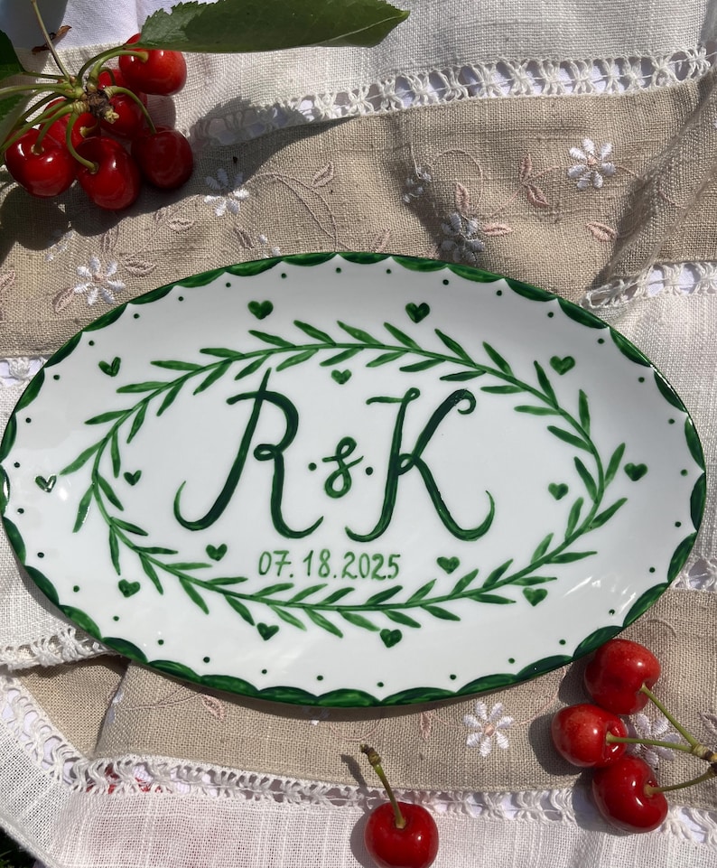 Personalized Wedding Gift, Family Name Ceramic Plate, Hand-painted ...