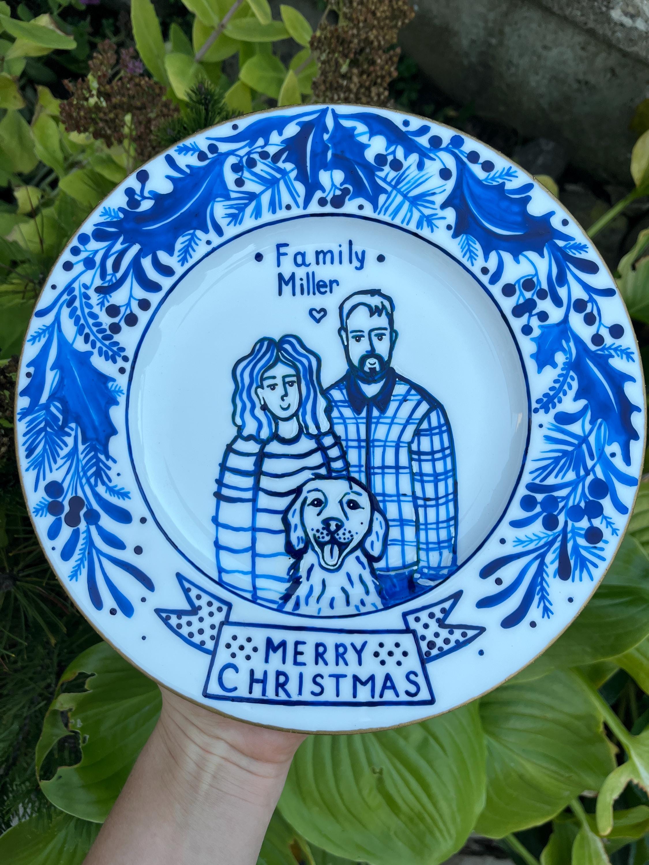 Custom Portrait Ceramic Plate Personalized Hand Painted Plate Unique ...