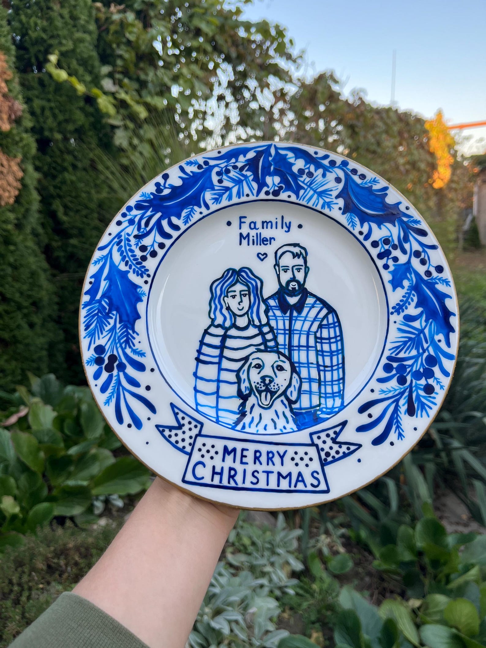 Custom Portrait Ceramic Plate Personalized Hand Painted Plate Unique ...