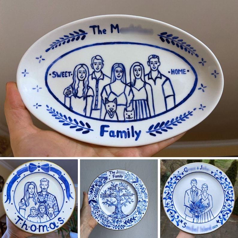 Custom Hand-painted House Portrait on Ceramic Plate Personalised ...