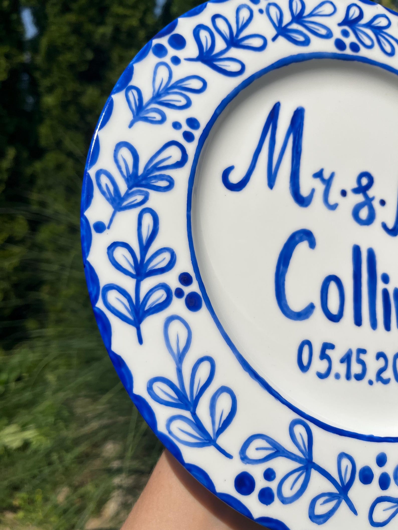Personalized Wedding Plate, Handpainted Ceramic Family Name Sign ...