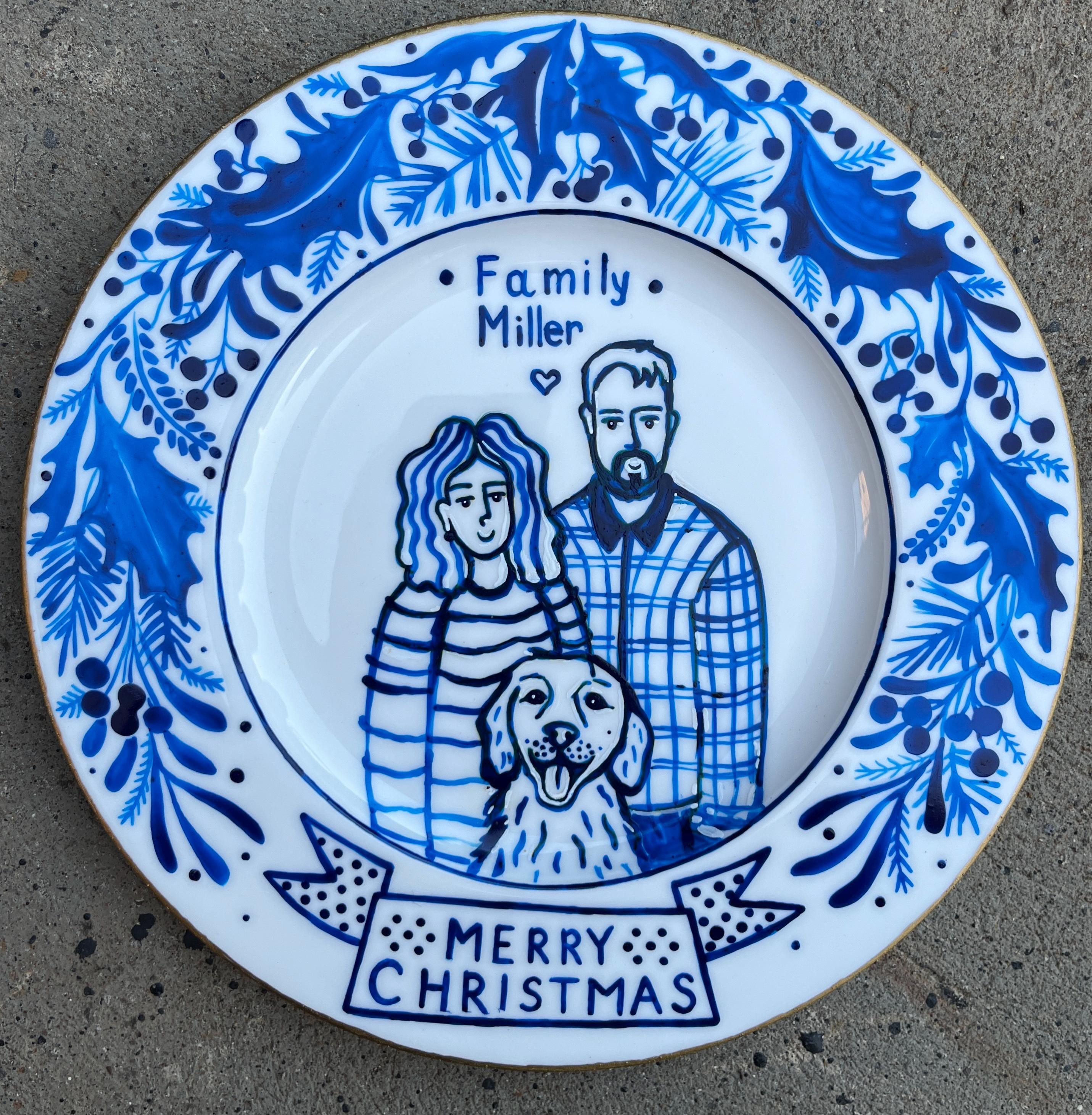 Custom Portrait Ceramic Plate Personalized Hand Painted Plate Unique ...