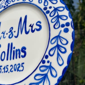 Personalized Wedding Plate, Handpainted Ceramic Family Name Sign ...