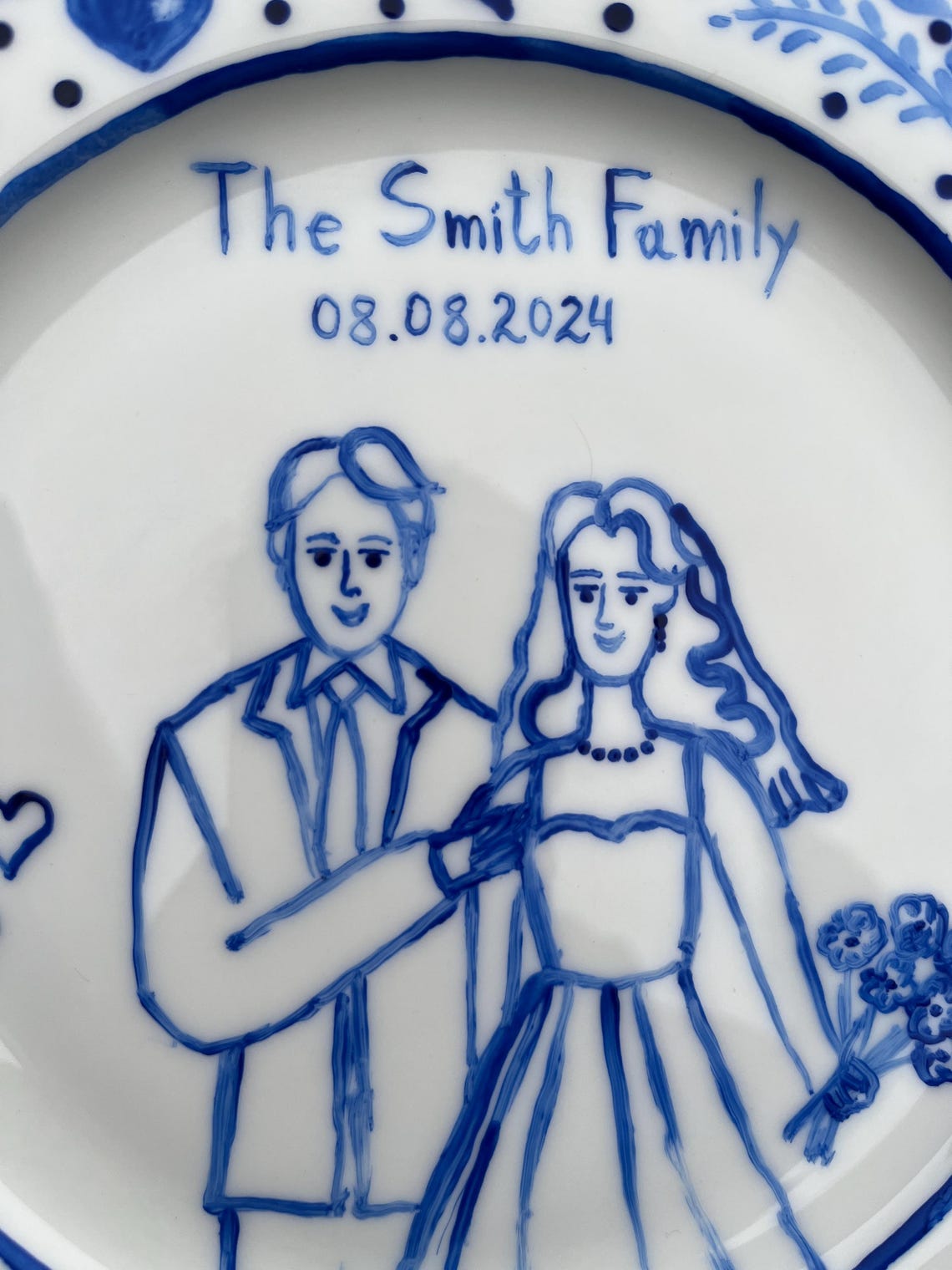 Custom Wedding Date Ceramic Plate Personalized Hand Painted Plate ...