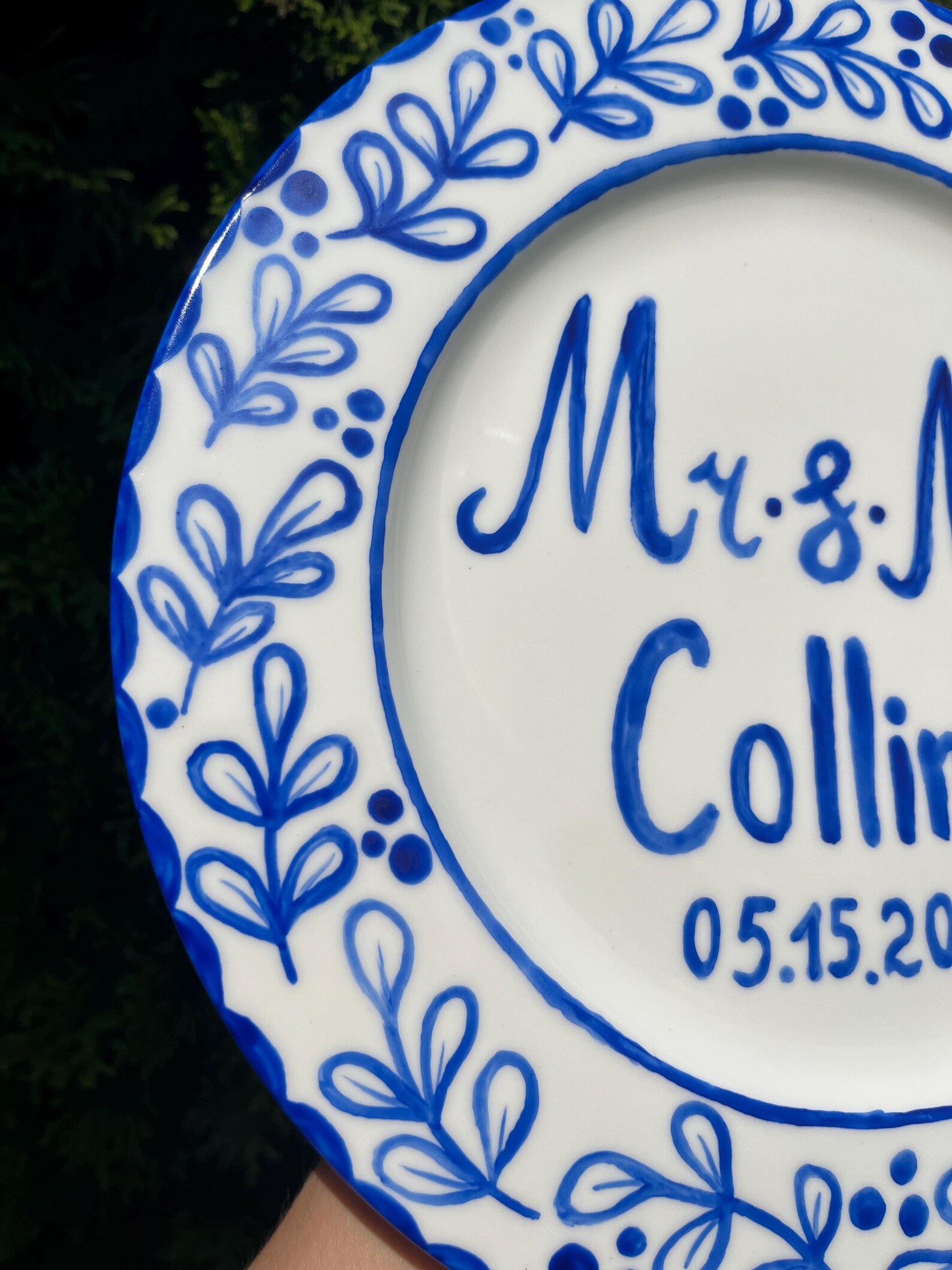 Personalized Wedding Plate, Handpainted Ceramic Family Name Sign ...