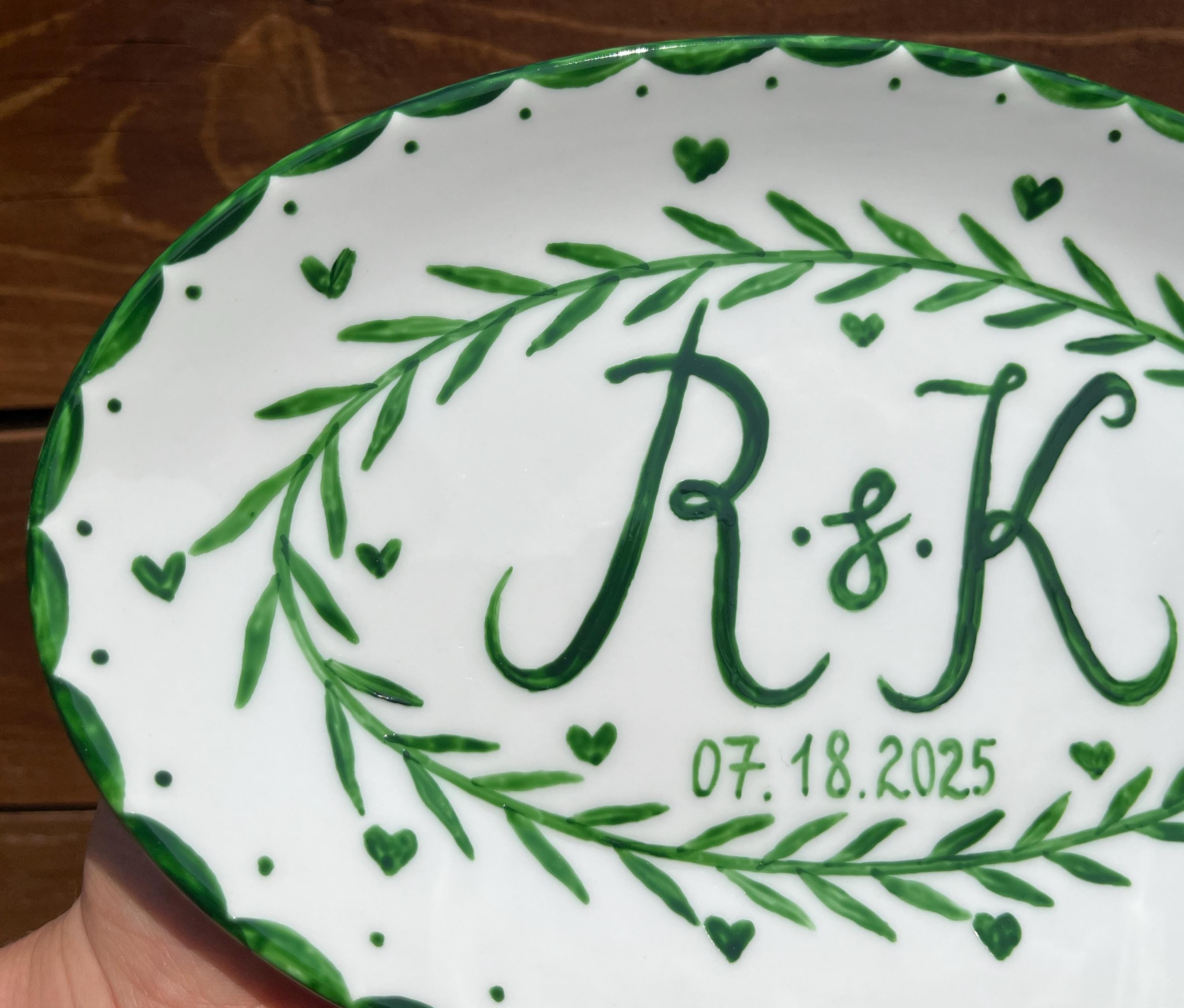 Personalized Wedding Gift, Family Name Ceramic Plate, Hand-painted ...
