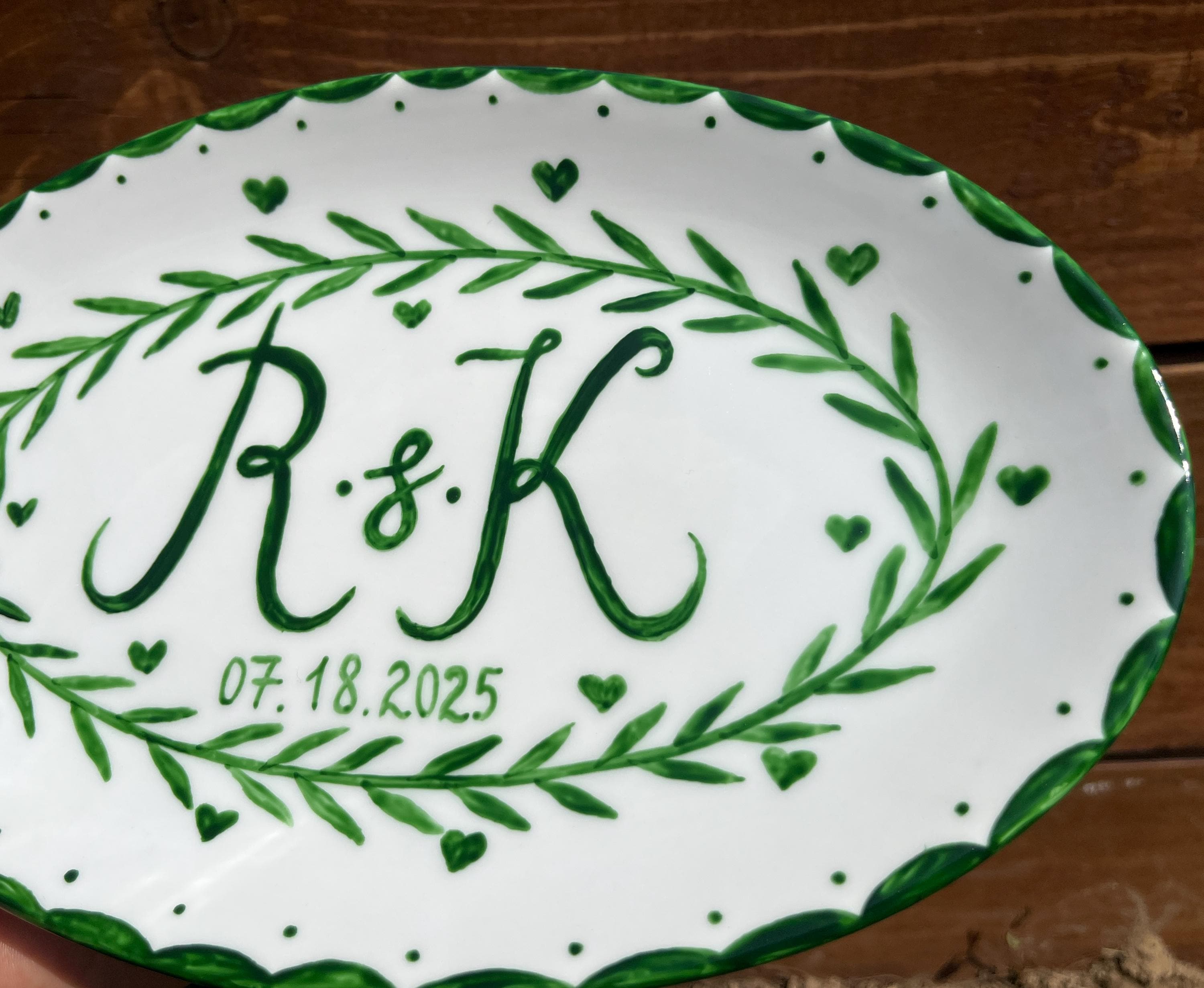 Personalized Wedding Gift, Family Name Ceramic Plate, Hand-painted ...