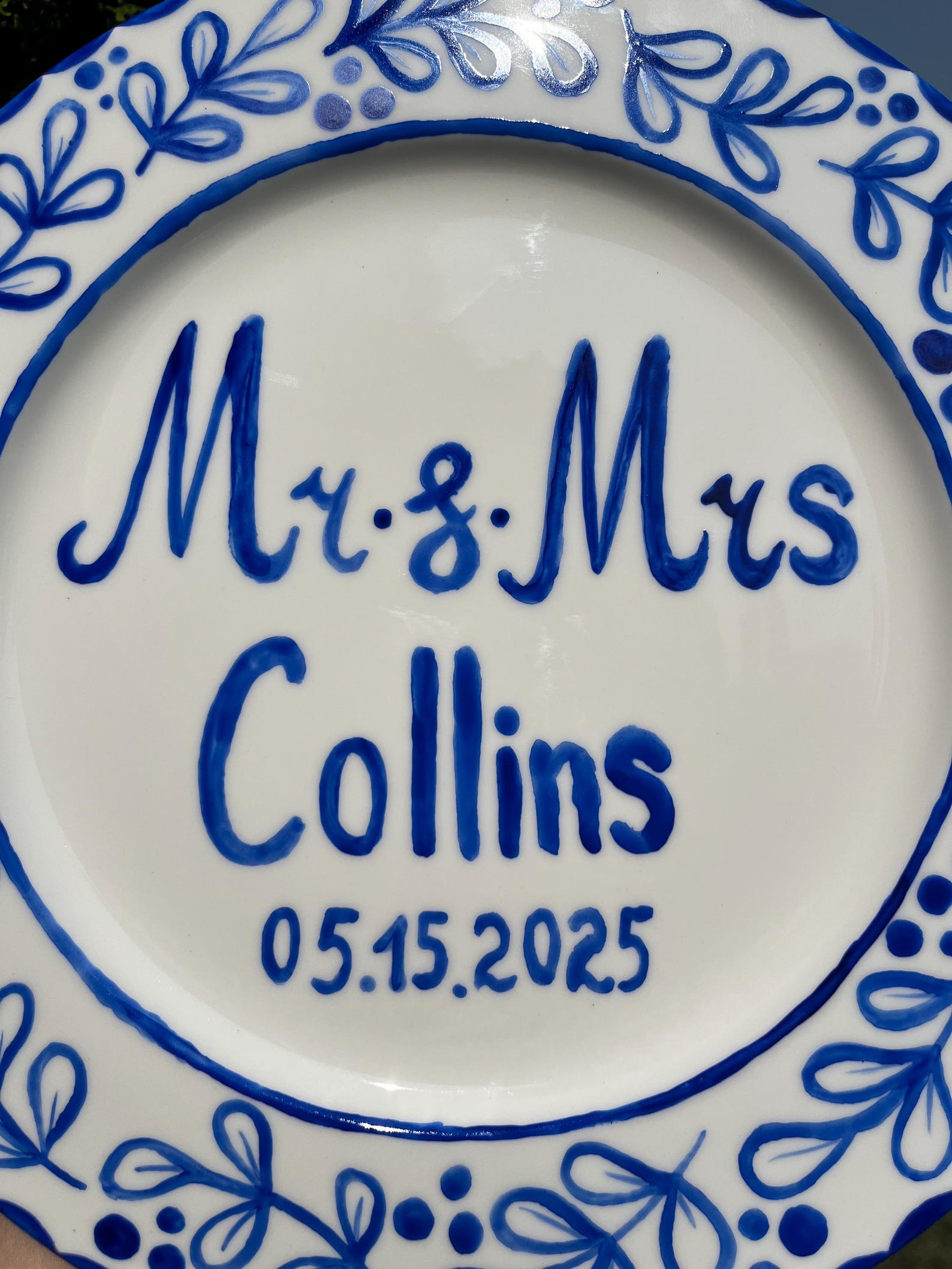 Personalized Wedding Plate, Handpainted Ceramic Family Name Sign ...