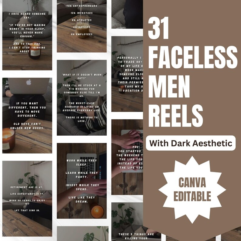 31 Faceless Dark Aesthetic Men Reels | Done for You Faceless Men Reels ...