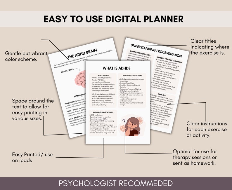 Ultimate ADHD Worksheets Mega Bundle for Adults & Teens, CBT for ADHD ...