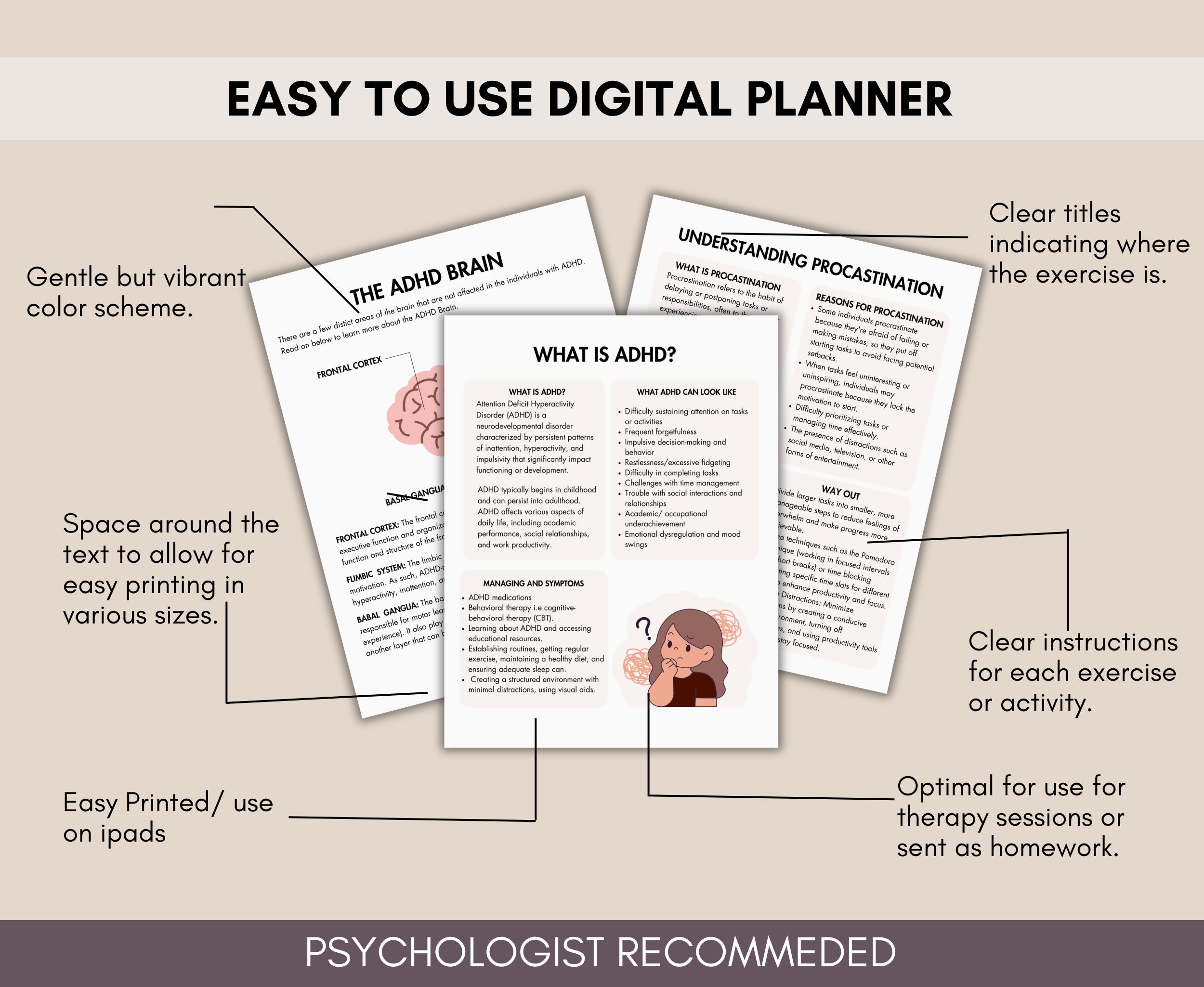 Ultimate ADHD Worksheets Mega Bundle for Adults & Teens, CBT for ADHD ...