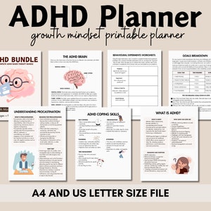 Ultimate ADHD Worksheets Mega Bundle for Adults & Teens, CBT for ADHD ...