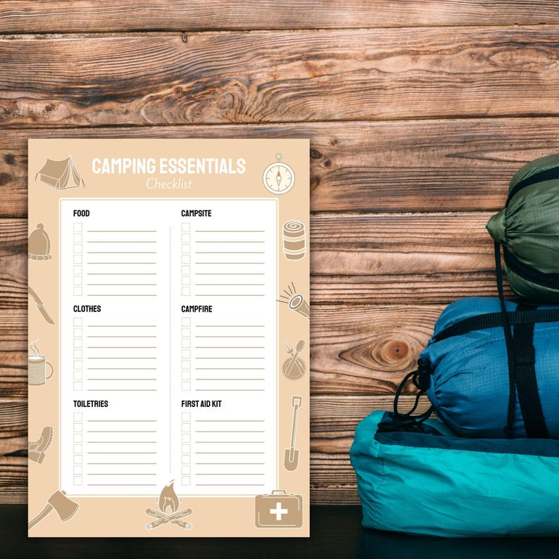 Editable Camping Checklist Printable Camping Pack List RV Camp ...