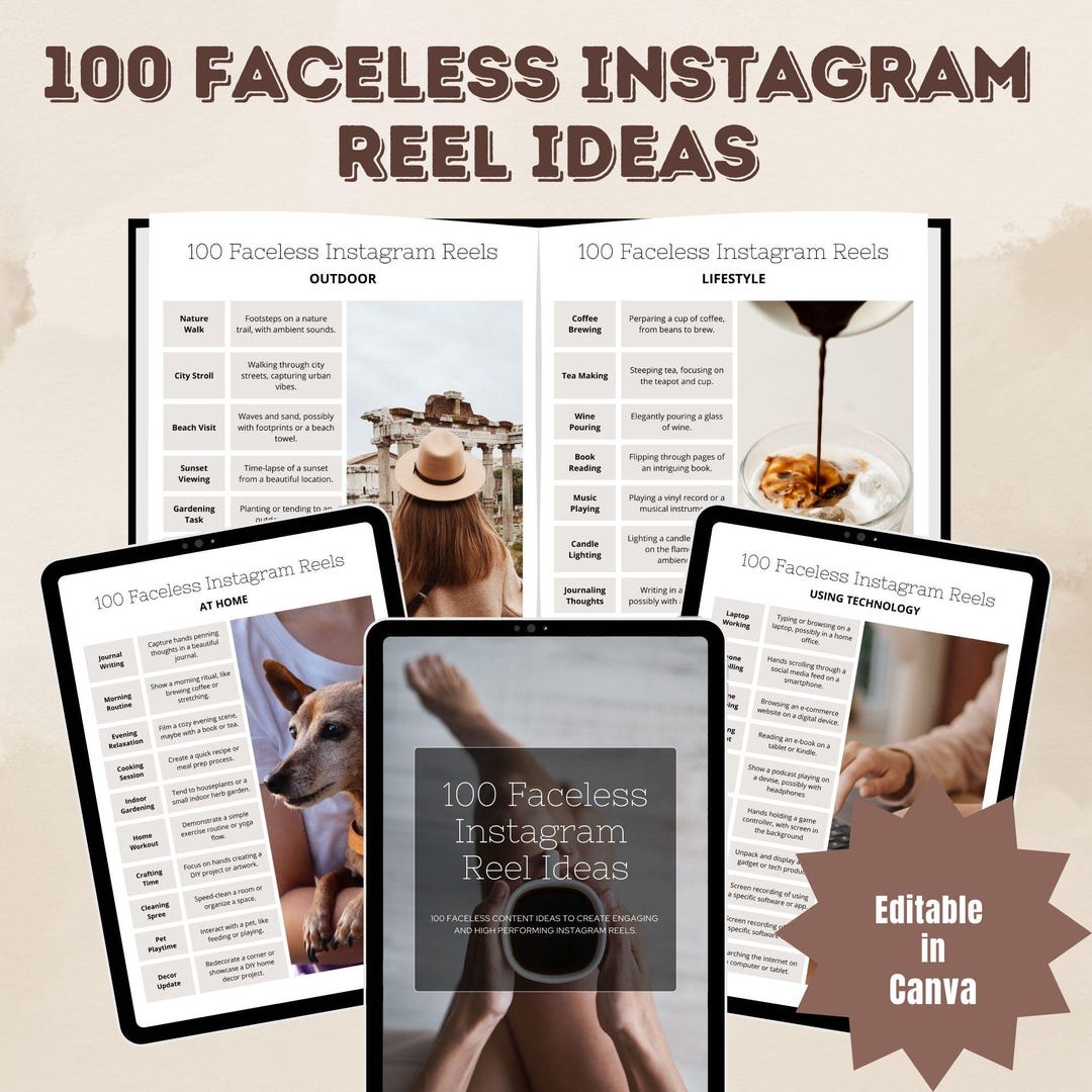 100 Faceless Instagram Reels Ideas | Social Media Content Ideas ...