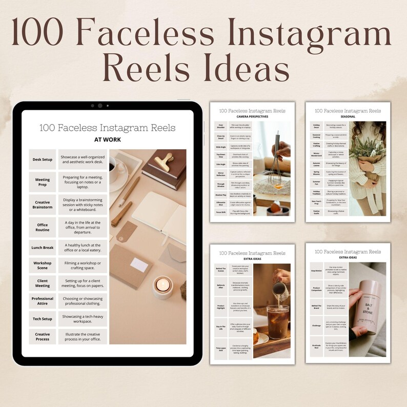 100 Faceless Instagram Reels Ideas | Social Media Content (editable in ...